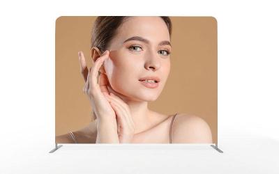 China Pillow Case Backdrop Double Sided Printing Banner Stand Tension Fabric For Photo Booth for sale