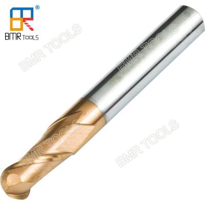 China BMR TOOLS 2flute 8mm x 60mm solid carbide ball nose for metal milling original HRC55 for sale