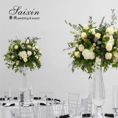 Cina Wholesale Tall Wedding Decoration Centerpiece Gold Glass Wedding Flower Vase in vendita