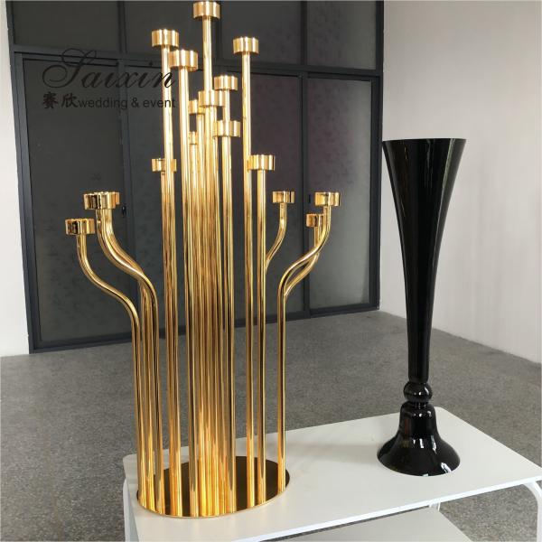 Quality 80cm-100cm Tall Black Glass Stemmed Glass Vase Hurricane For Wedding Table for sale