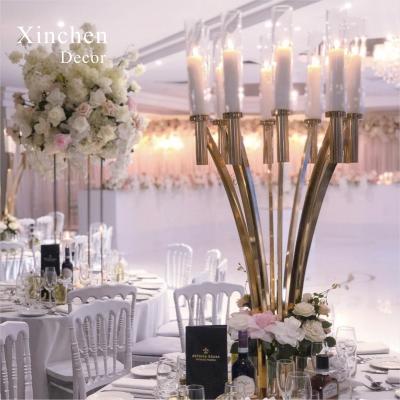 China ZT-396 Latest Luxury Metal Candle Holders For Wedding Table Decoration for sale
