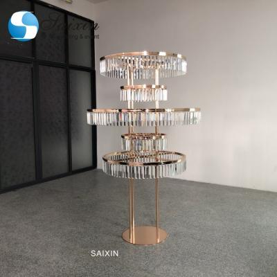 China ZT-553  New design for wedding gold decoration table tree centerpiece hanging with  triangle crystals for sale