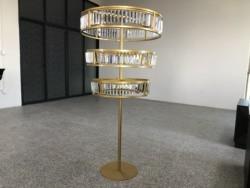 China ZT-553  New design for wedding gold decoration table tree centerpiece hanging with  triangle crystals for sale