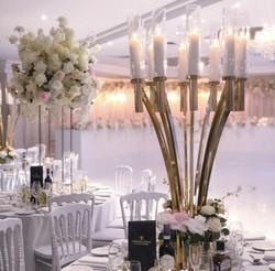 China 10 Curved Arms Crystal Candelabra Wedding Centerpieces Tall Gold  51.18