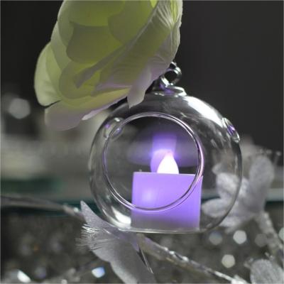 Cina Wholesale cheap glass  hanging ball candle holder lantern for event Christmas decoration in vendita