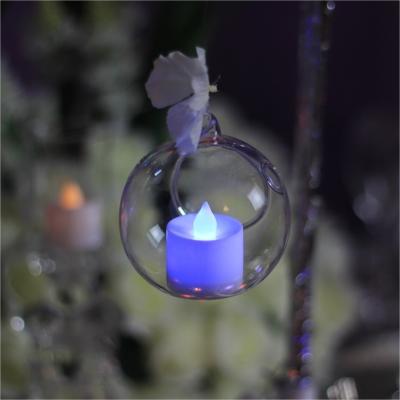 Cina Wholesale cheap glass  hanging ball candle holder lantern for event Christmas decoration in vendita