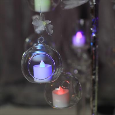 Cina Wholesale cheap glass  hanging ball candle holder lantern for event Christmas decoration in vendita