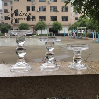 Cina Wholesale chic cheap gray glass candle holder for wedding decoration in vendita