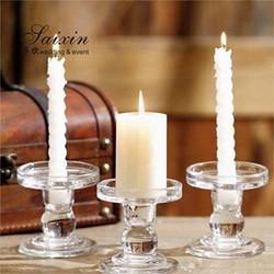 Cina Wholesale chic cheap gray glass candle holder for wedding decoration in vendita