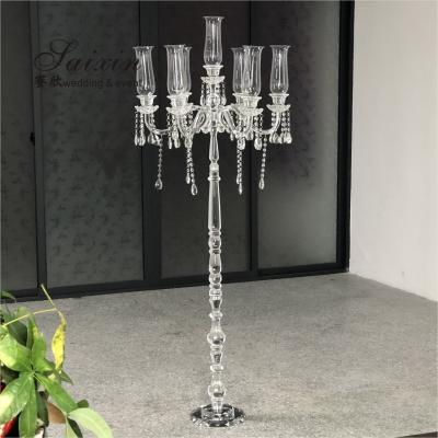 China ZT-292 Hot sale wedding decoration floor standing tall crystal candelabra for sale