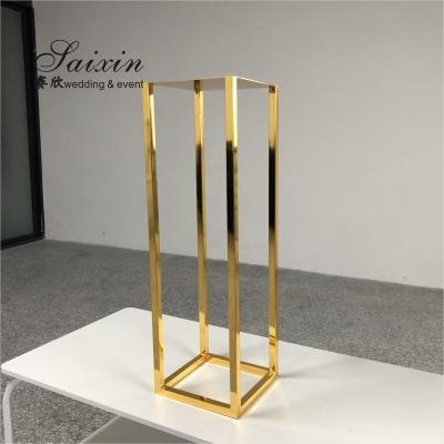 中国 ZT-369 ホットセール 結婚式の装飾のための正方形金属の花スタンド 販売のため
