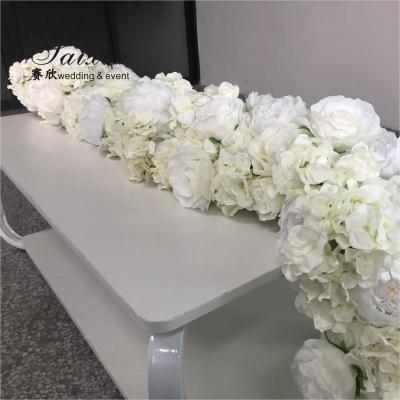 China Wedding Decoration Supplies Custom Color Silk Wedding Floral Table Runner Sweetheart Table Artificial Flowers à venda