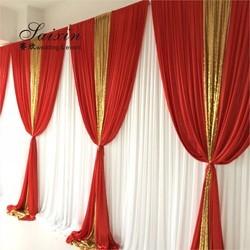 중국 China manufacturer wholesale drape cloth curtains valance for wedding stage backdrop 판매용