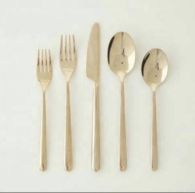 中国 Wholesale set stainless steel gold  knife spoon fork cutlery sets for wedding event 販売のため