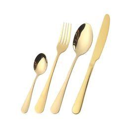 中国 Wholesale set stainless steel gold  knife spoon fork cutlery sets for wedding event 販売のため