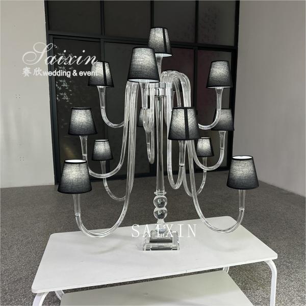 Quality Beautiful 13 arms crystal lamp stand for wedding centerpieces for sale