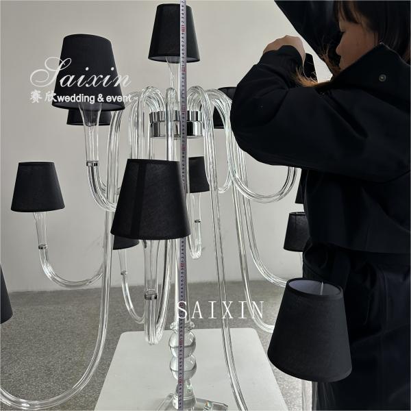 Quality Beautiful 13 arms crystal lamp stand for wedding centerpieces for sale