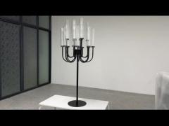 Nieuw ontwerp evenement decoratief 20 Arms Zwarte metaal kandelaar voor bruiloft centerpieces
