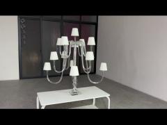New hot sale crystal candelarba with shade candle holder for centerpieces