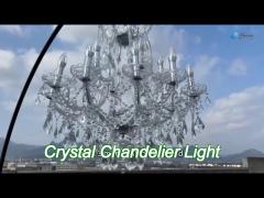 Hot sale 3 meter tall metal stand with 18 heads shiny crystal chandeliers