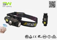 China Versatile Touchless Sensor Head Torch 350 Lumens Magnetic Tail COB Flood Beam USB-C Rechargeable for sale