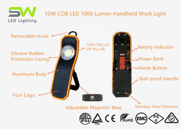 Waterproof Cordless Rechargeable Led Work Light 10w Auto Color Matching Lamp