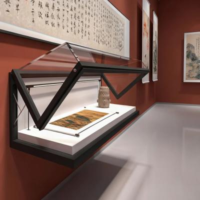 China Wall Mount Museum Display Cabinet Wall Hanging Artifact Glass Showcas for sale