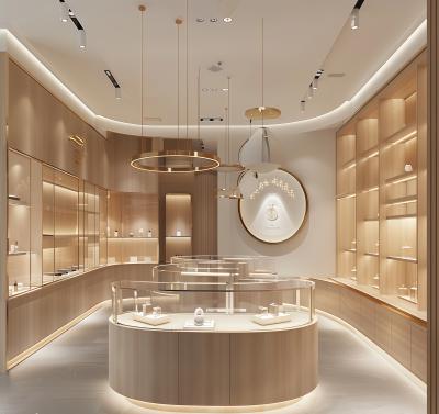 China Top Round Glass Jewelry Display Showcase with LED Lighting Customized for Luxury Retail for sale