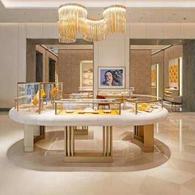China BX Customizable LED Watch Display Counter Solid Wood Watch Showcase for Retail Boutique for sale