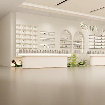 China wall   Standing Perfume Display Cabinet Glass Showcase for sale