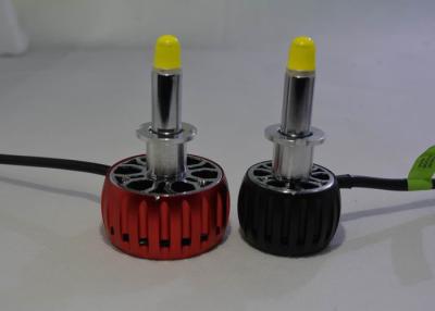 China 12 Watt Black Red Front Light Bulbs For Cars , 3000lm - 4000lm Brightest H3  LED Bulb for sale
