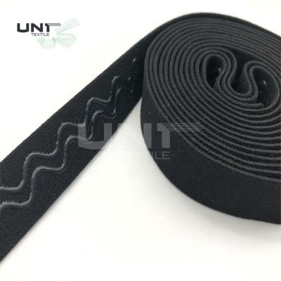 China Anti Slip Silicone Gripper Elastic Tape For Bra Strip With Logo Printing for sale