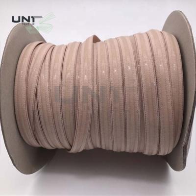 China Cinta elástico modificada para requisitos particulares de la ropa de los accesorios del poliéster del goteo desnudo del silicón en venta