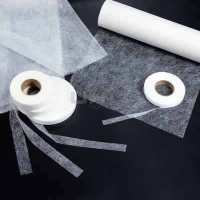 China 10gsm Paper Backed Fusible Web with 115-125℃ Melting Point and 130-150℃ Heating Press Temp for sale