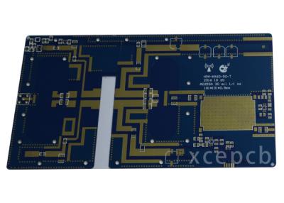 Cina Rogers 4003 e Silkscreen bianco blu di Soldermask del bordo del PWB FR4 bordo dell'oro di immersione di 4 strati in vendita