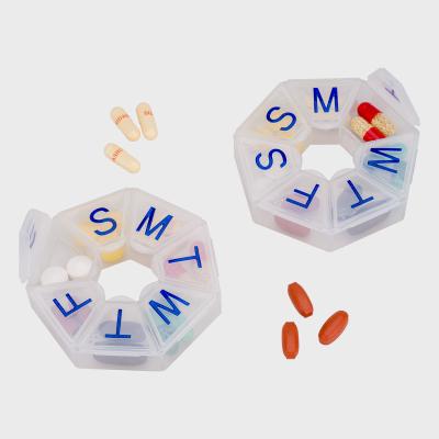 China 7 Blumenblatt-bunter wöchentlicher Medizin-Organisator-2 Mal am Tag Pillen-Organisator Pill Box zu verkaufen