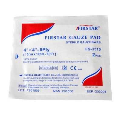 China Eerste hulpleverancier Middel Beschikbaar Steriel Gauze Swabs 10x10cm 8ply Te koop