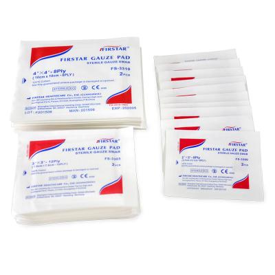 China Lieferant Mittelsteriler WegwerfGauze Swabs der ersten Hilfe 10x10cm 8ply zu verkaufen