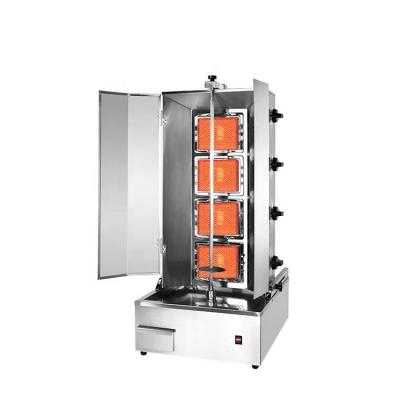 Chine Grill de comptoir Shawarma Kebab Machine à gaz 4 brûleur avec capot à vendre