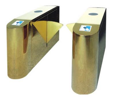 China Luxury Gold Flap Gate Turnstile Barrier Security Access Control Highend Star Hotel Offices for sale