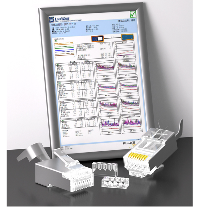 CAT7 Industrial Shielded Connector - side view showing strain relief and locking mechanism