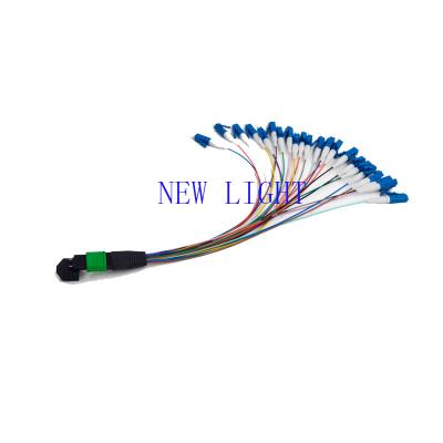 China Low Insertion Loss MPO Fiber Optic Cable SM 0.9mm Diameter 12 Colors for sale