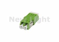 China Green Housing LC Duplex Adapter Without Flange for High Precision Fiber Optic Connections for sale