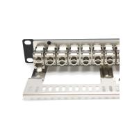 China RoHS Certified Black Metal RJ45 Ethernet Patch Panel for Rack Mountable Installation for sale