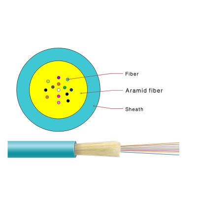 China Indoor 12 Core G.652 Fiber Optic Cable Single Mode 2000 M / Roll PVC 0.9 Cable Inside for sale