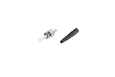 China ST Single Mode 2.0 Fiber Optic Connectors Metal Material With Black Net Boot for sale