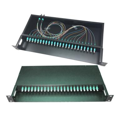China MPO / MTP Trunk Cable Ribbon Fiber Optic Patch Panel 8C 12C 24C 32C 48C Oval Spring for sale