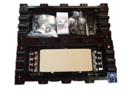 China Horizontal Type Fiber Optic Joint Enclosure For 24 Fiber 3 In 3 Out Black PC for sale