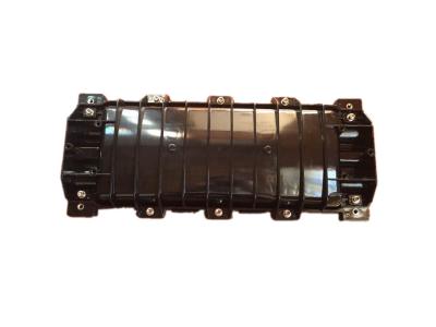China Horizontal Type Fiber Optic Joint Enclosure For 24 Fiber 3 In 3 Out Black PC for sale