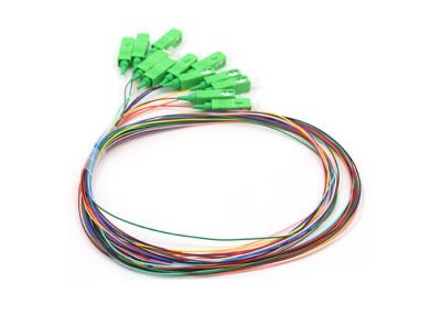 China 12 Colors 0.9mm SC / APC Connector Single Mode Fiber Optical Pigtail for sale